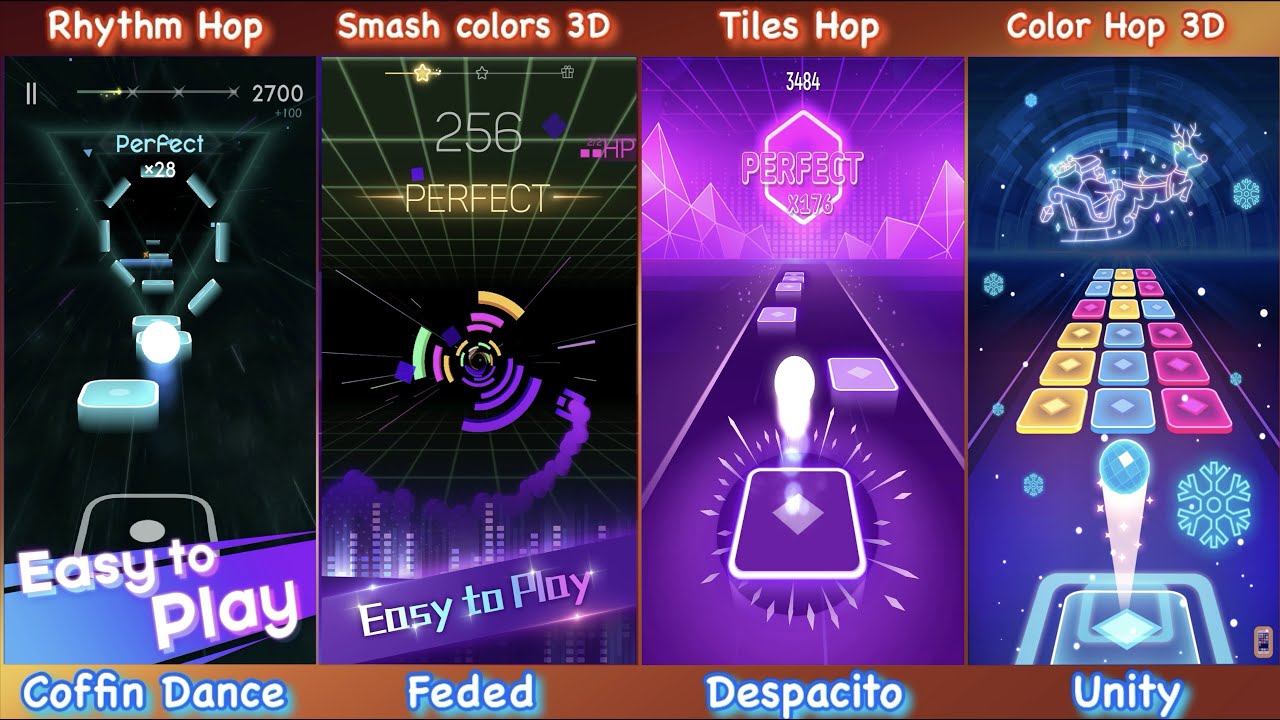 Coffin dance - Faded - Despacito - Unity | Tiles hop - Rhythm hop ...