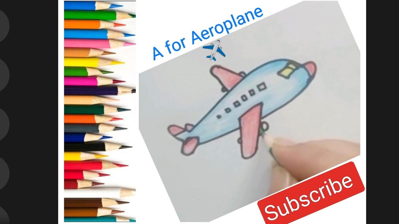 A for Aeroplane, How to draw Aeroplane easily step by step, easy tricks ...