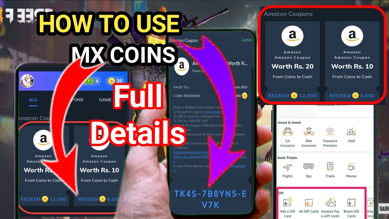 how to redeem MX player gold coins in Amazon coupon full details - YouTube