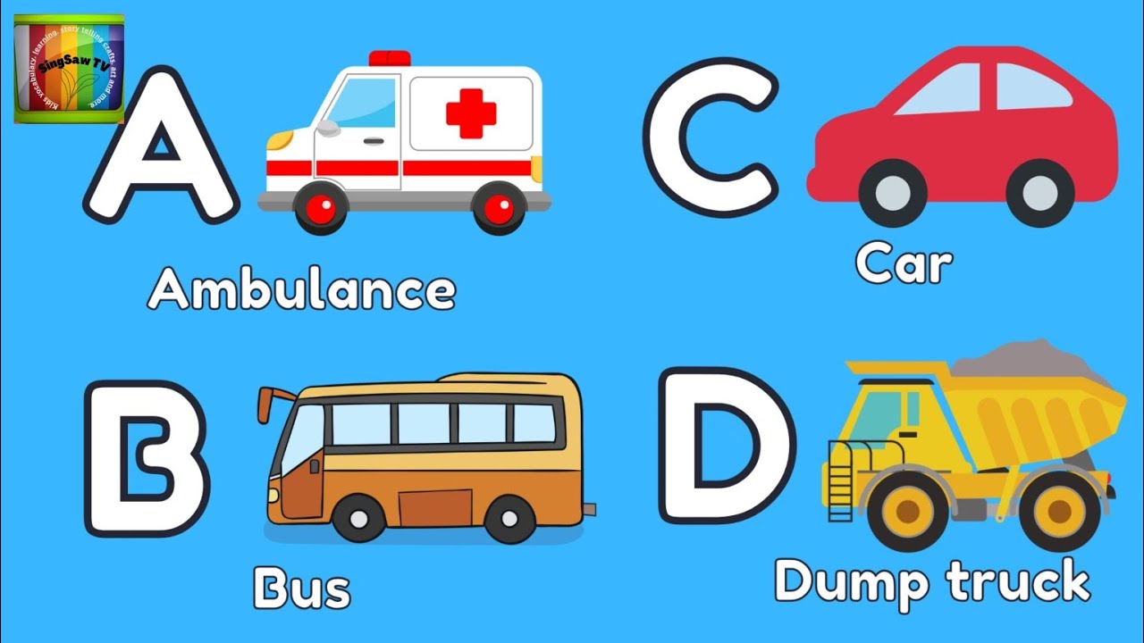 ABC Phonics Song for Toddlers | Vehicles ABC, Vehicles Alphabet Phonics ...