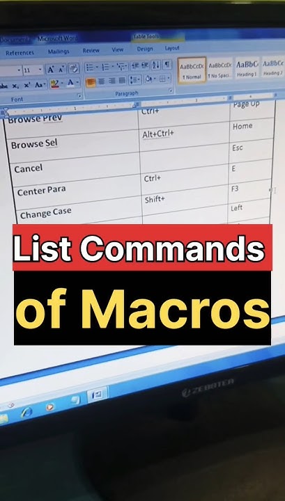 MS Word List Commands | Use Macros || #shortvideo #mswordtricks - YouTube