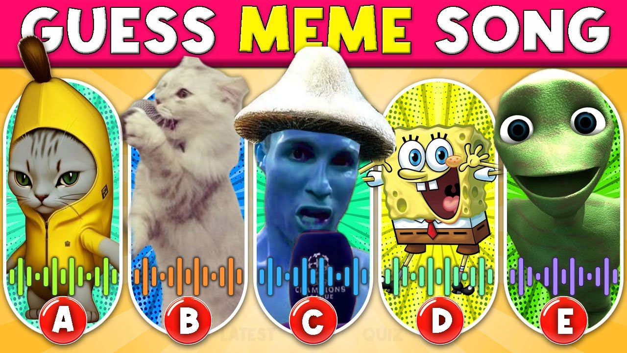GUESS THE MEME SONG | 🎵🎙️🔥Banana Cat, Cat Singing, Patila, Spongebob ...