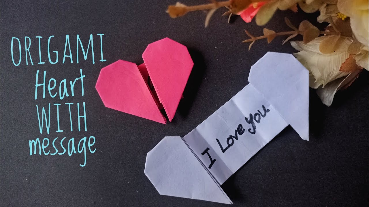 How to make cute origami heart note paper | Valentine's day cute notes ...