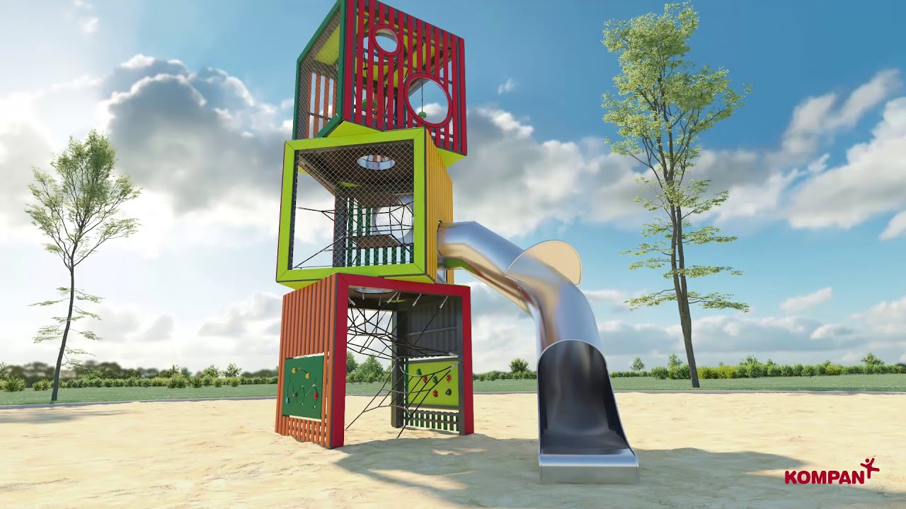 KOMPAN Cube Tower - YouTube