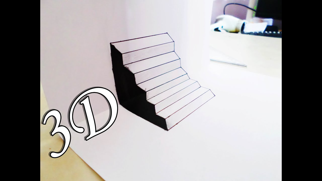 NASIL ÇİZİLİR - 3D MERDİVEN ÇİZİMİ - YouTube