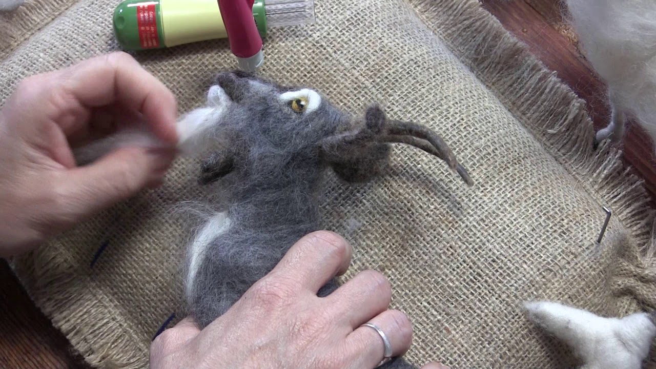 How to Needle Felt a Goat Part Three: The Face - YouTube