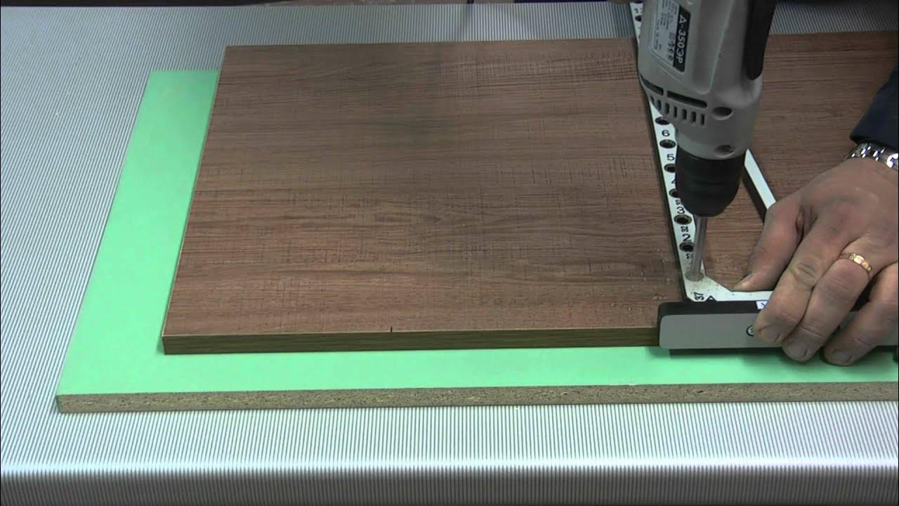 Мебельный кондуктор для стяжек евровинтов конфирмат МК-15 - YouTube