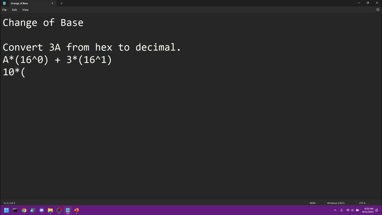 CS230: Converting Hexadecimal to Decimal - YouTube