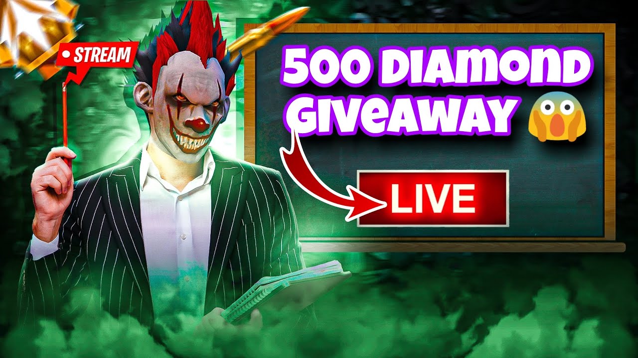 500 Diamond Giveaway Live Stream || Free Fire LIVE - YouTube