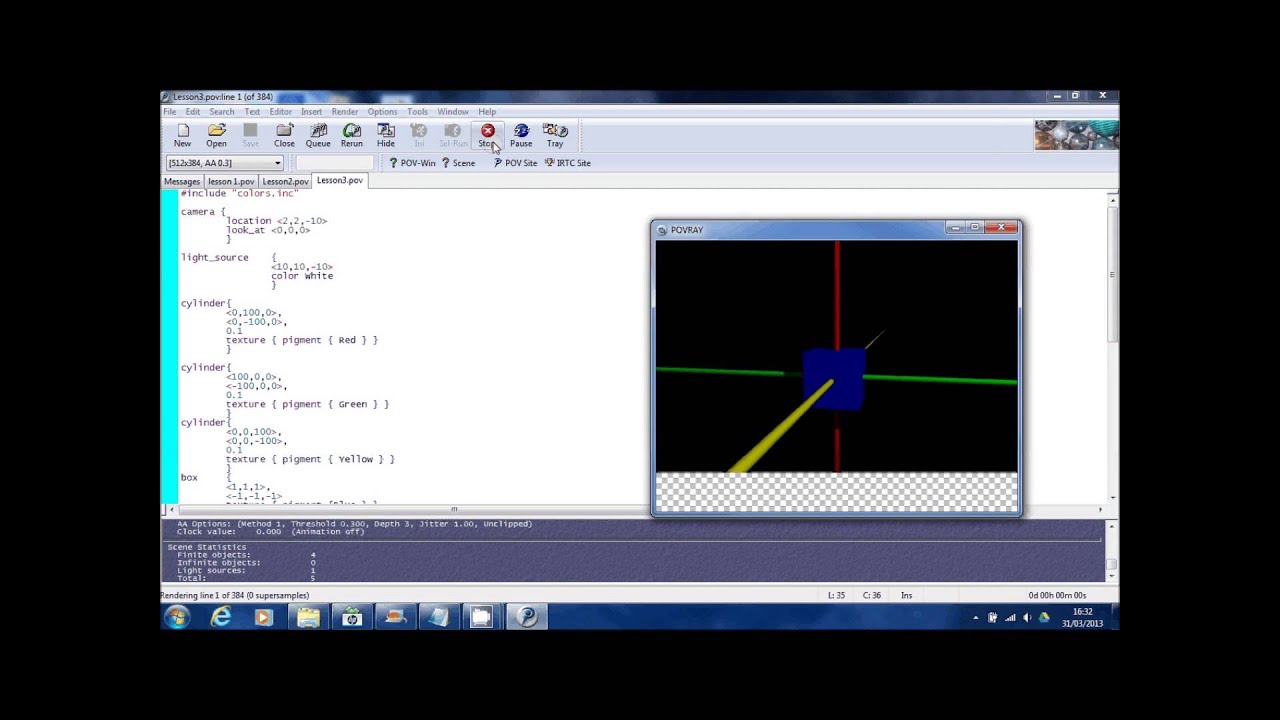 How To POV-Ray, Lesson 03 - YouTube