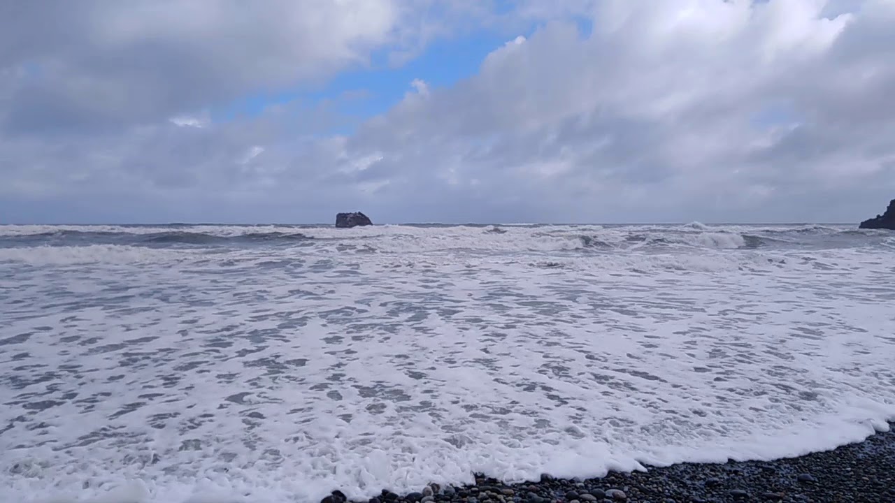 Granity Beach Waves mid tide - YouTube