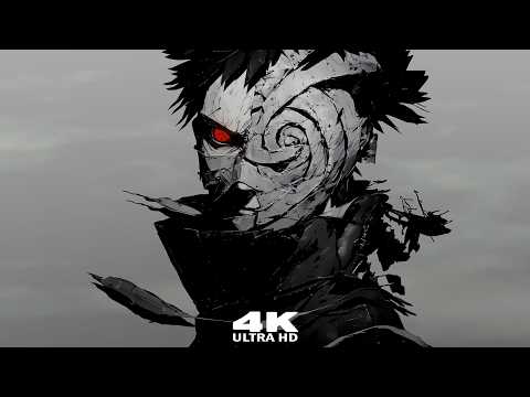 Obito Uchiha Mask Mangekyo Sharingan 4K Black & White Naruto Anime Live Wallpaper & Screensaver
