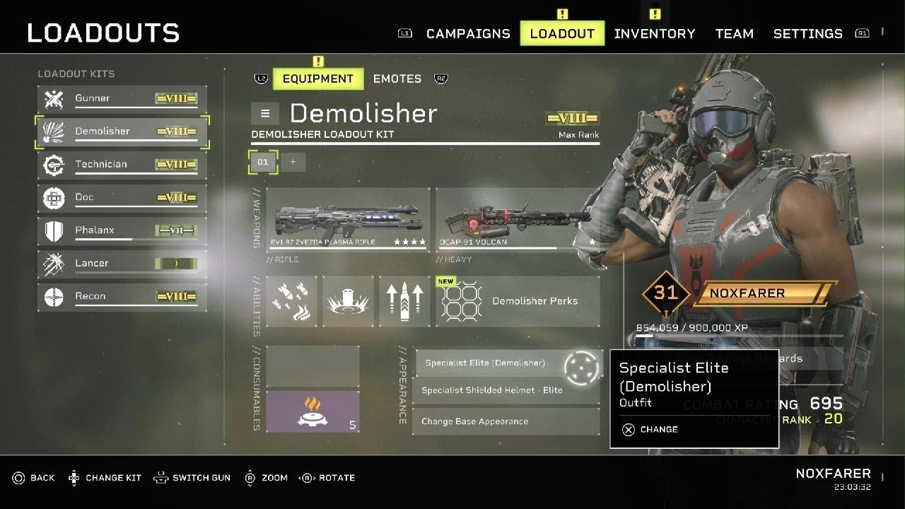 Aliens: Fireteam Elite Max rank Demolisher outfit showcase(PS5) 2024 ...