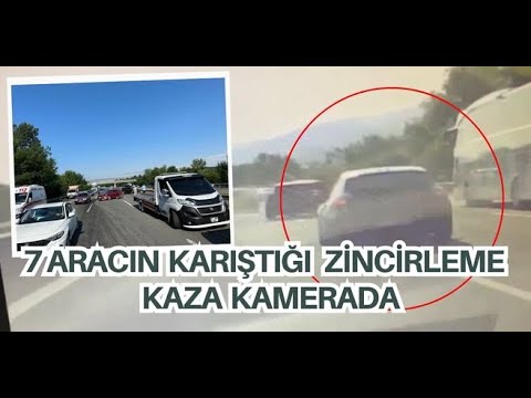 7 aracın karıştığı zincirleme kaza kamerada #Düzce Haber