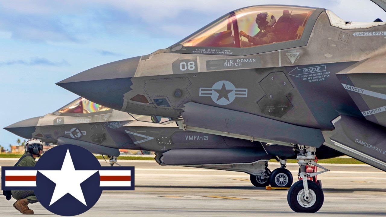 U.S. Marine Corps. F-35B and F/A-18 fighter jets. Military exercises in ...