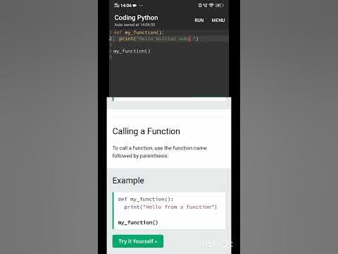 Function calling#python #pythonprogramming #shortvideo #mobilecoding Function part-1 - YouTube