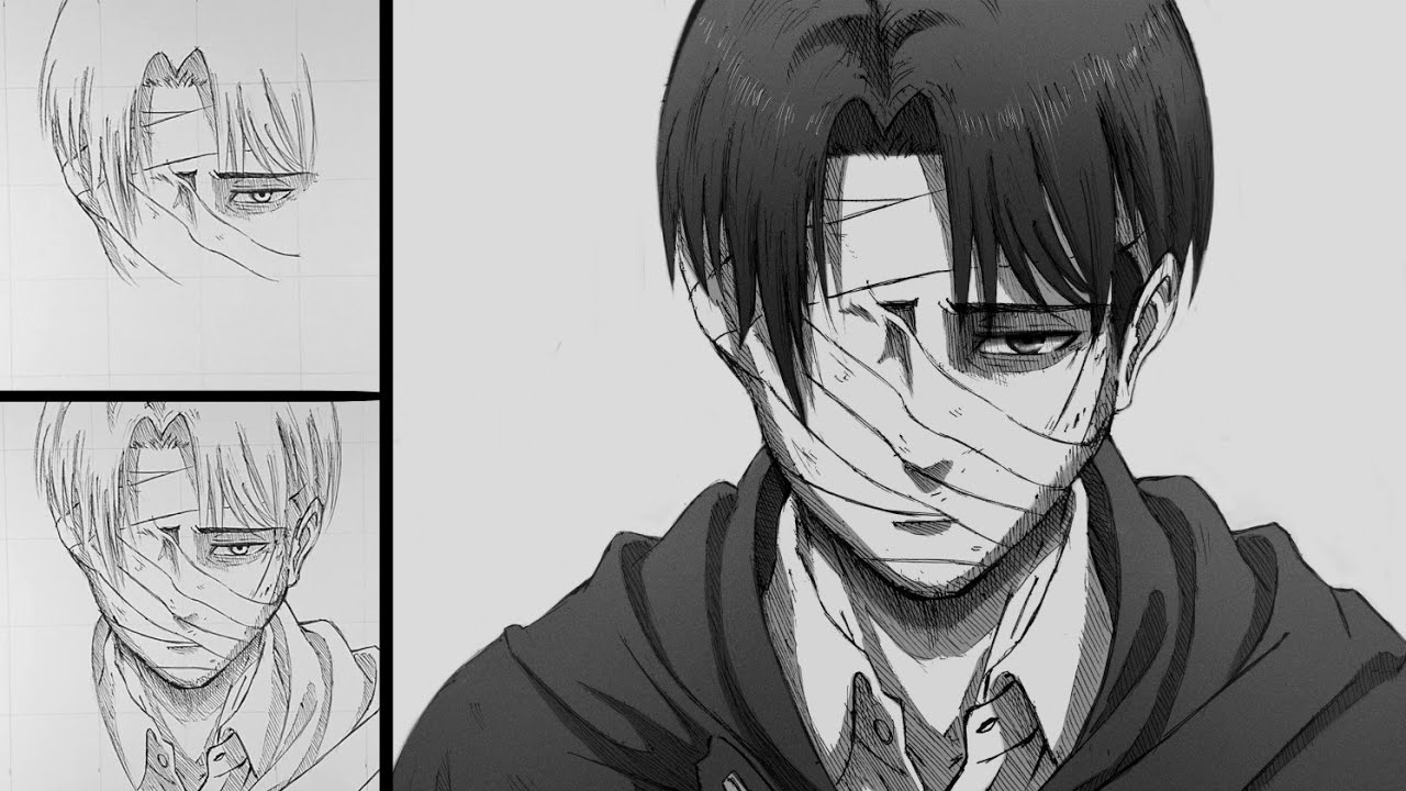 How to draw Levi from Attack on Titan season 4 Part 2 "Using Only 1 PEN ...