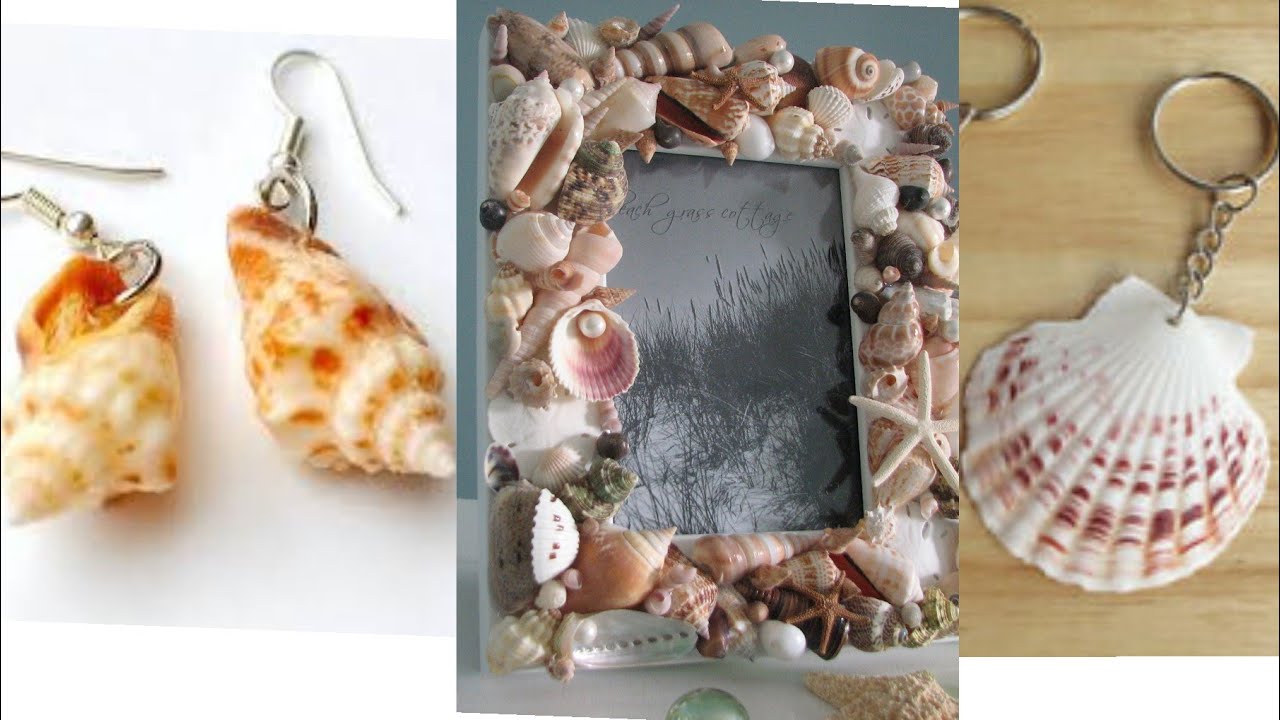 DIY sea shell craft ideas! diy sea shell jewellery photo frames ! sea ...