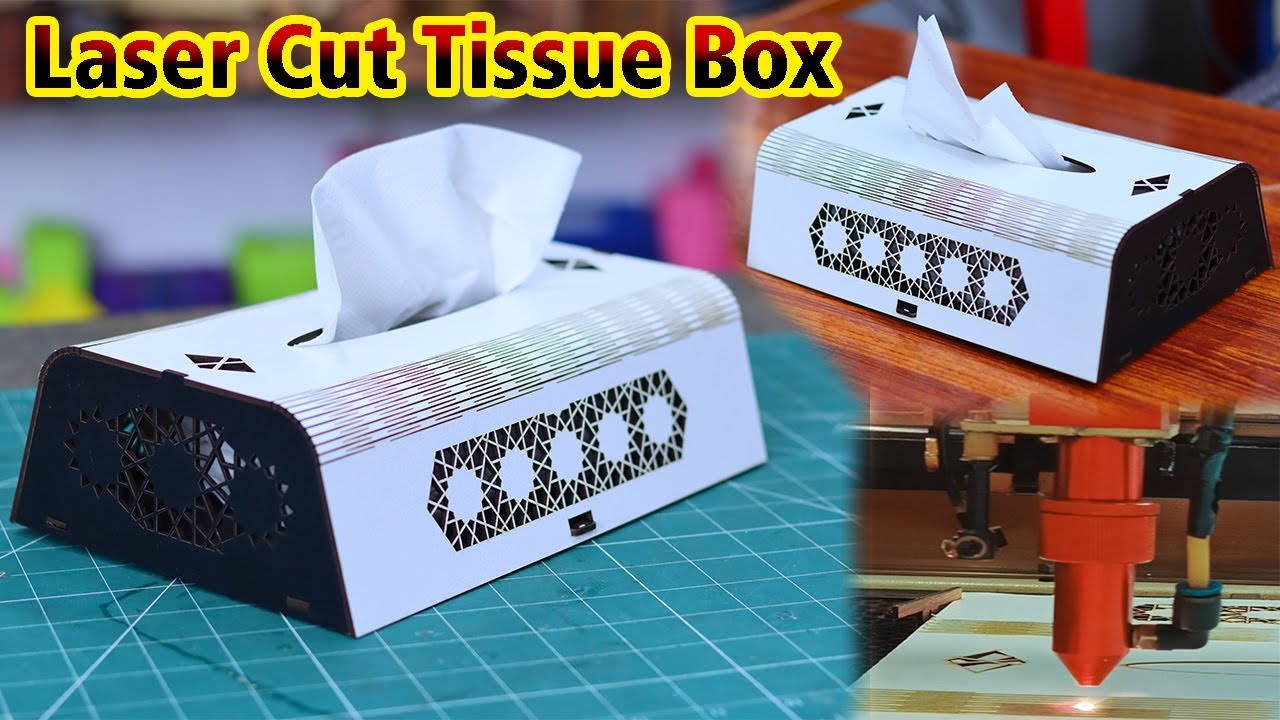 How to make Laser Cut Tissue Box | Wooden Tissue Box Cover | DIY Laser ...