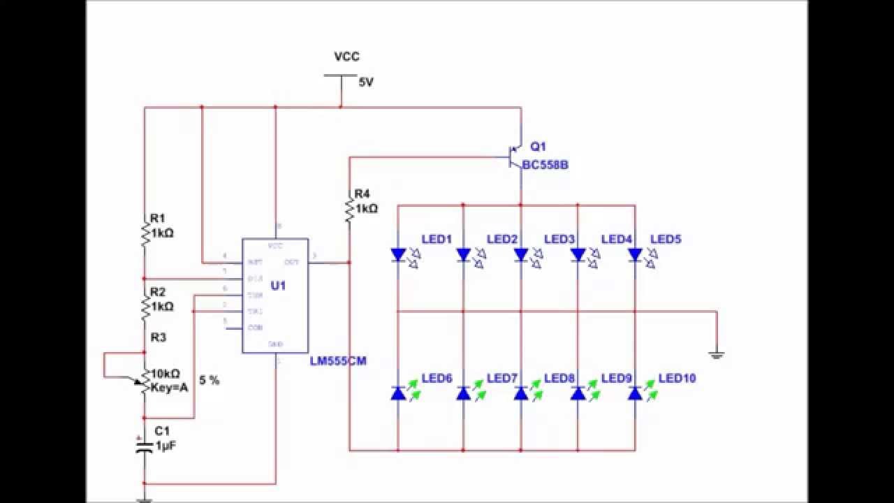 Bicolour LED Flasher Circuit Simulation - YouTube