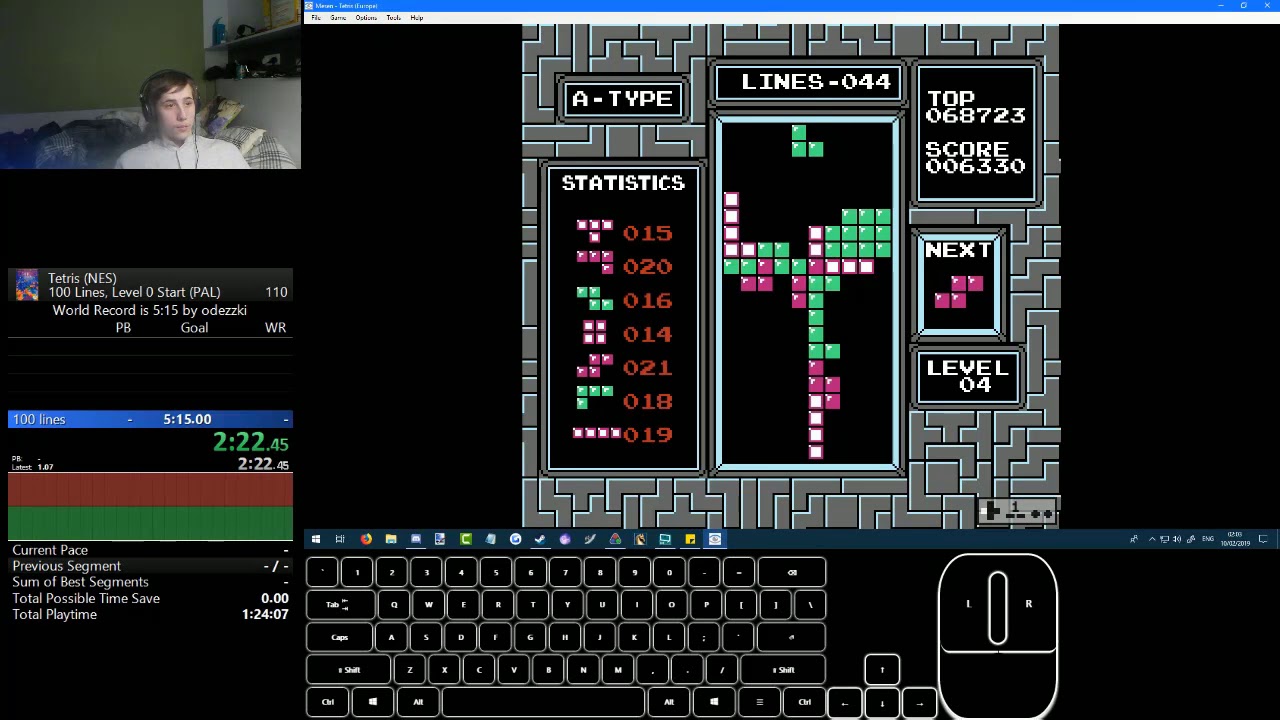 (WR) NES Tetris 100 Lines from Level 0 Start in 5:05 (PAL) - YouTube