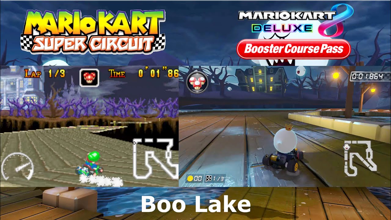 👻Boo Lake - Mario Kart Super Circuit & 8 Deluxe Comparison 4K👻 - YouTube
