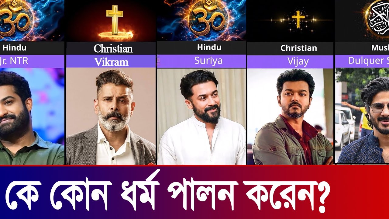 South Indian Actors Religion | Muslim Actors | সাউথ ইন্ডিয়ান তারকারা ...