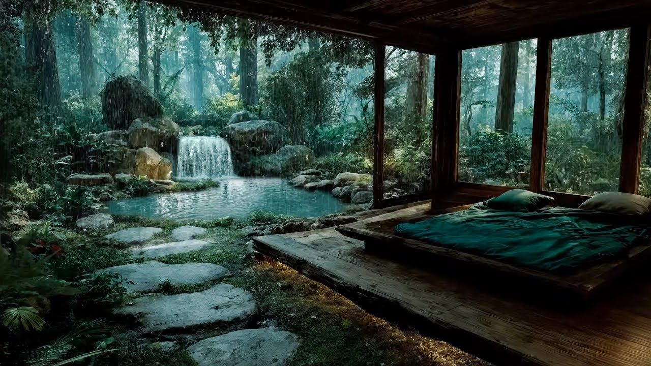Experience a Relaxing Night with the Sound of Night Rain in the ...