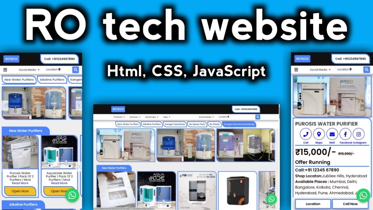 RO tech website with html, CSS, JavaScript | source code link in description - YouTube