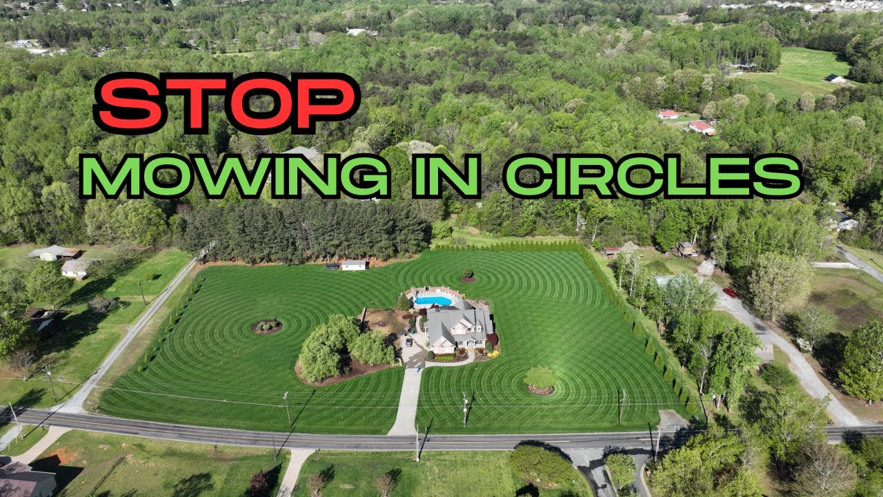 Mowing in circles lawn stripes! DJI Mavic 3 classic - YouTube