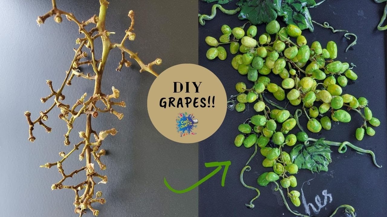 Grapes Wall Art from dried grapes stalk by cool craftz - YouTube