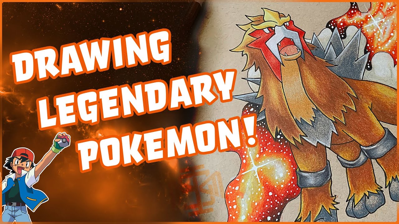 DRAWING LEGENDARY POKEMON! | Entei GALAXY ART | Speed Drawing - YouTube