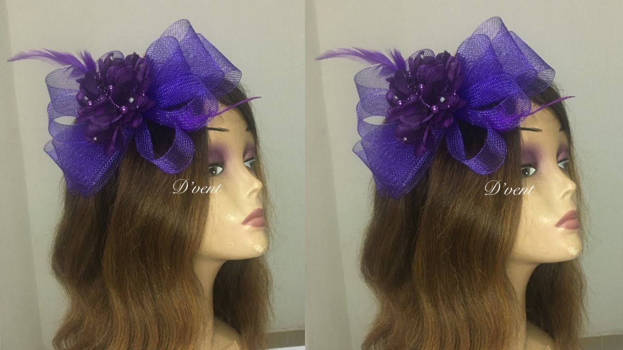 HOW TO MAKE THIS PURPLE CRINOLINE FASCINATOR - YouTube