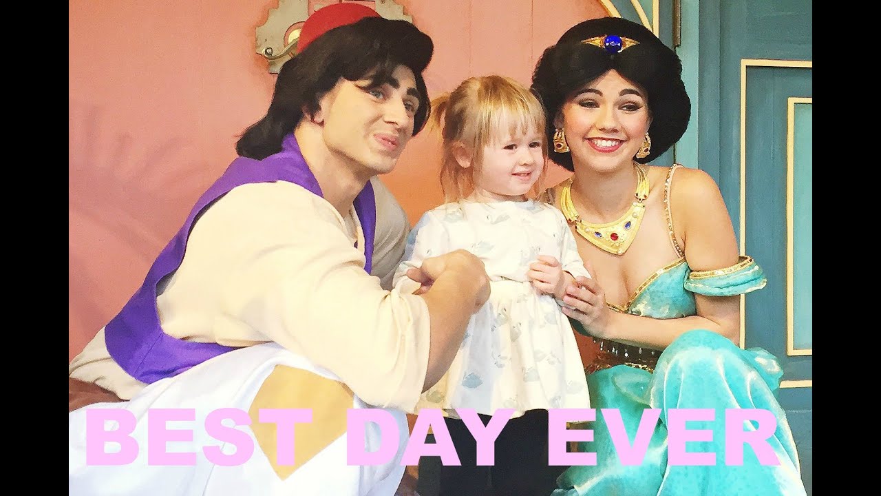 Meeting Aladdin Jasmine Belle Disney World PT 2 2015 - YouTube