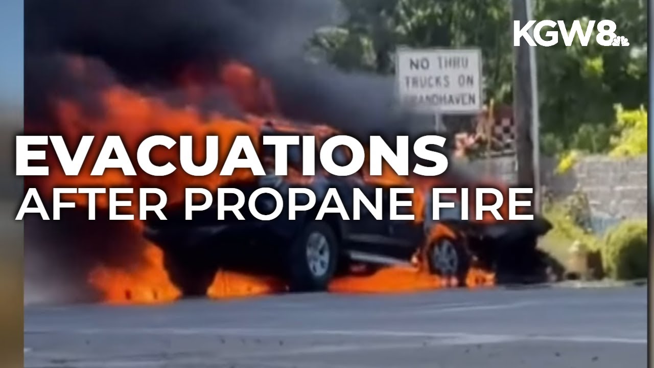 Propane fire after car accident sets off evacuation warnings in ...