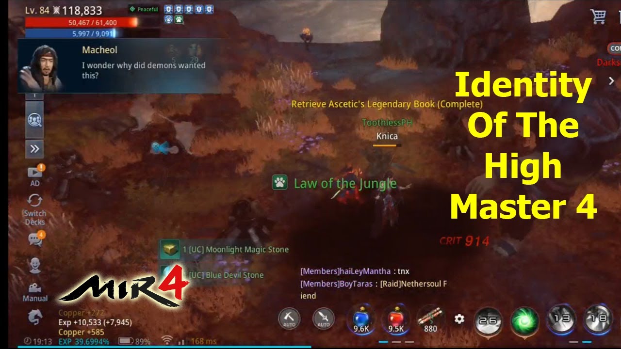 Identity Of The High Master 4 - Retrieve Ascetic's Legendary Book (MIR4 ...