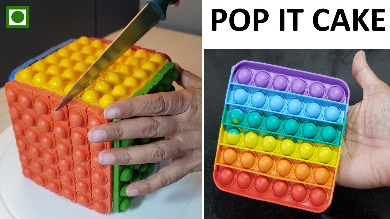 Trending Chocolate Pop It Cake Recipe | Oddly Satisfying Rainbow Cake ...