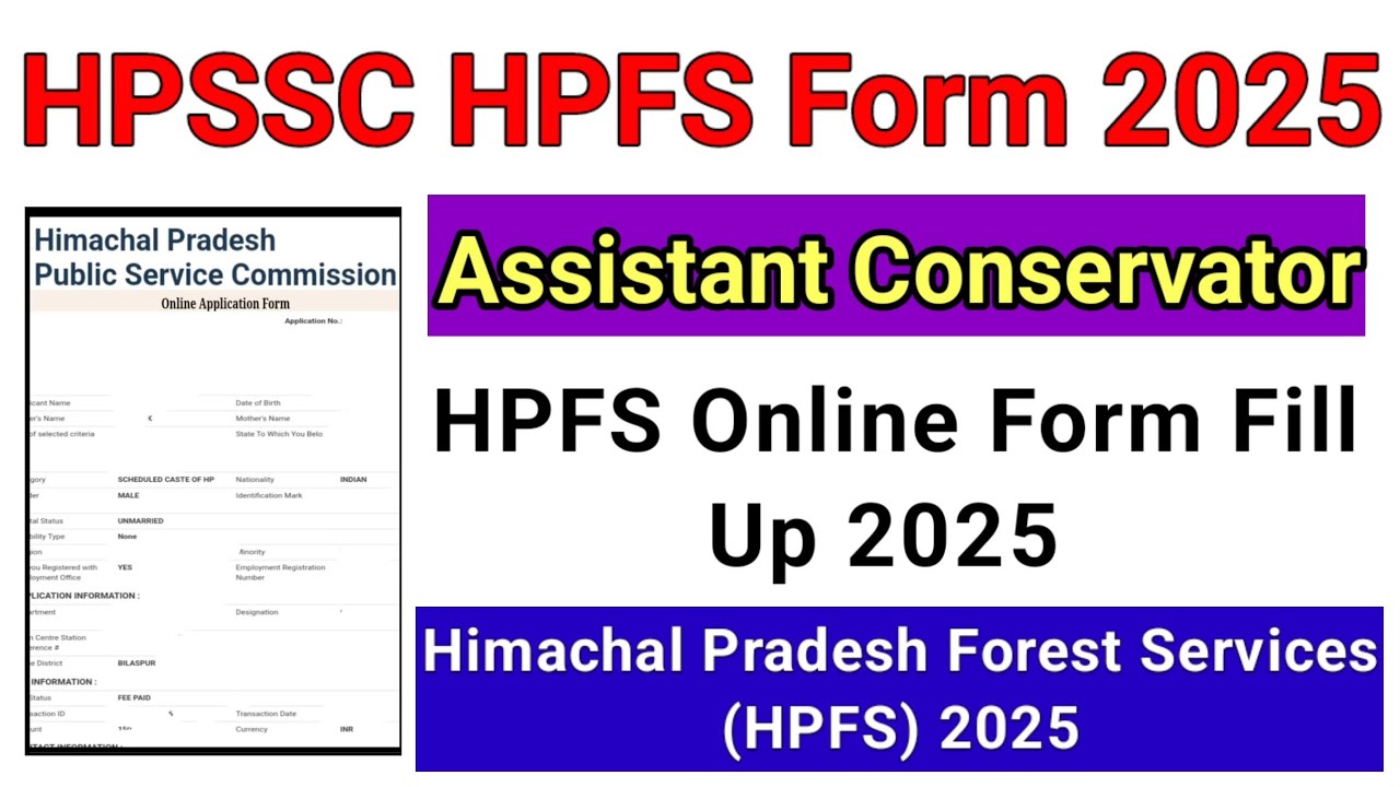 HPFS Online Form Fill up 2025 || How to Fill HPFS Online Form - YouTube
