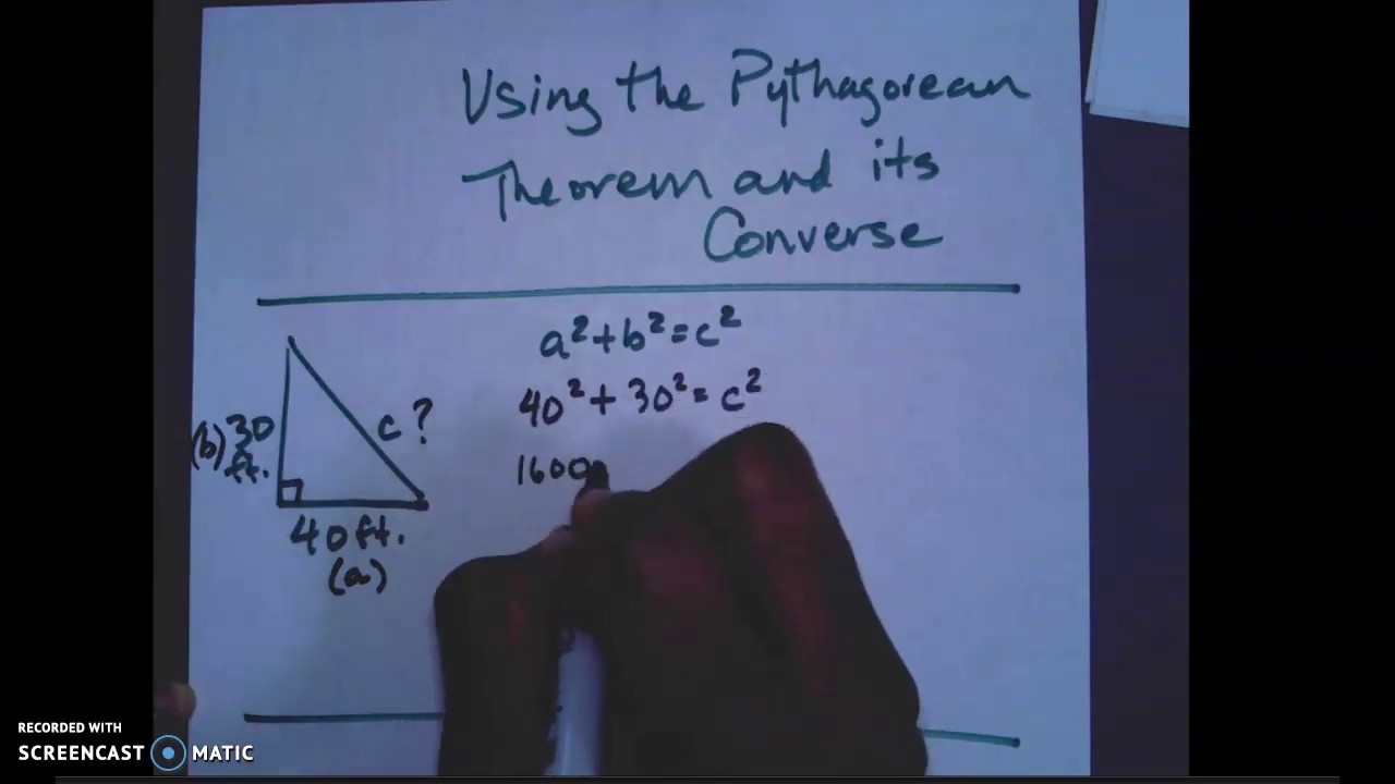 7PAP - Pythagorean Theorem and its converse - (8.7C) - YouTube