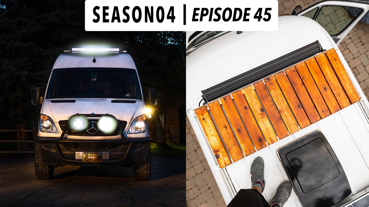 NEW exterior LIGHTS and a ROOF DECK! | sprinter van build - YouTube