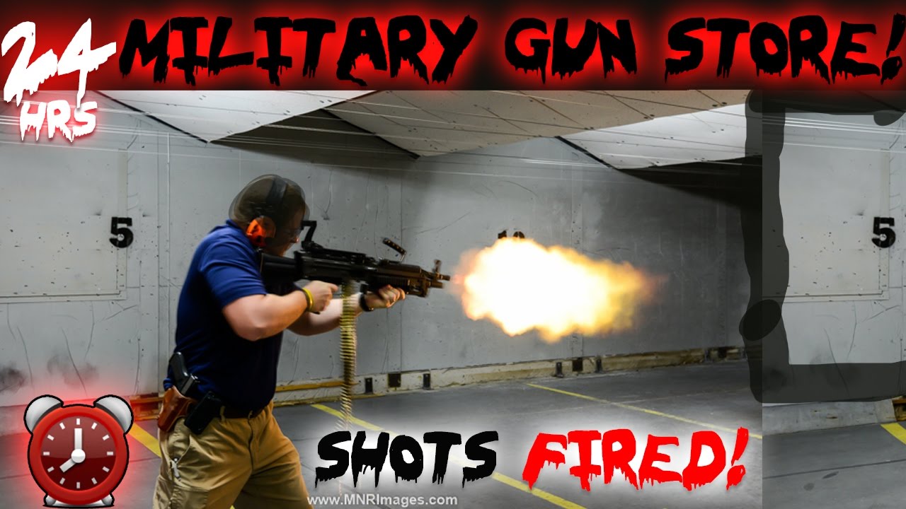 24 HOUR OVERNIGHT CHALLENGE IN MILITARY GUN STORE! | MOE SARGI - YouTube