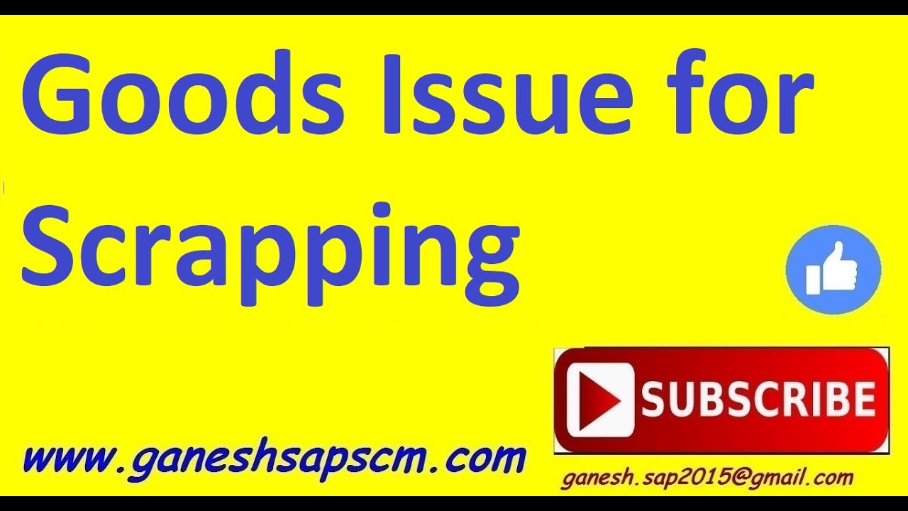 SAP MM Goods Issue for Scrapping Process- SAP End User Video on ...