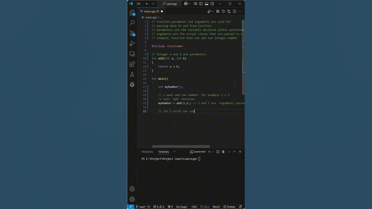 Function parameters and arguments #coding #belajarcoding #belajar # ...
