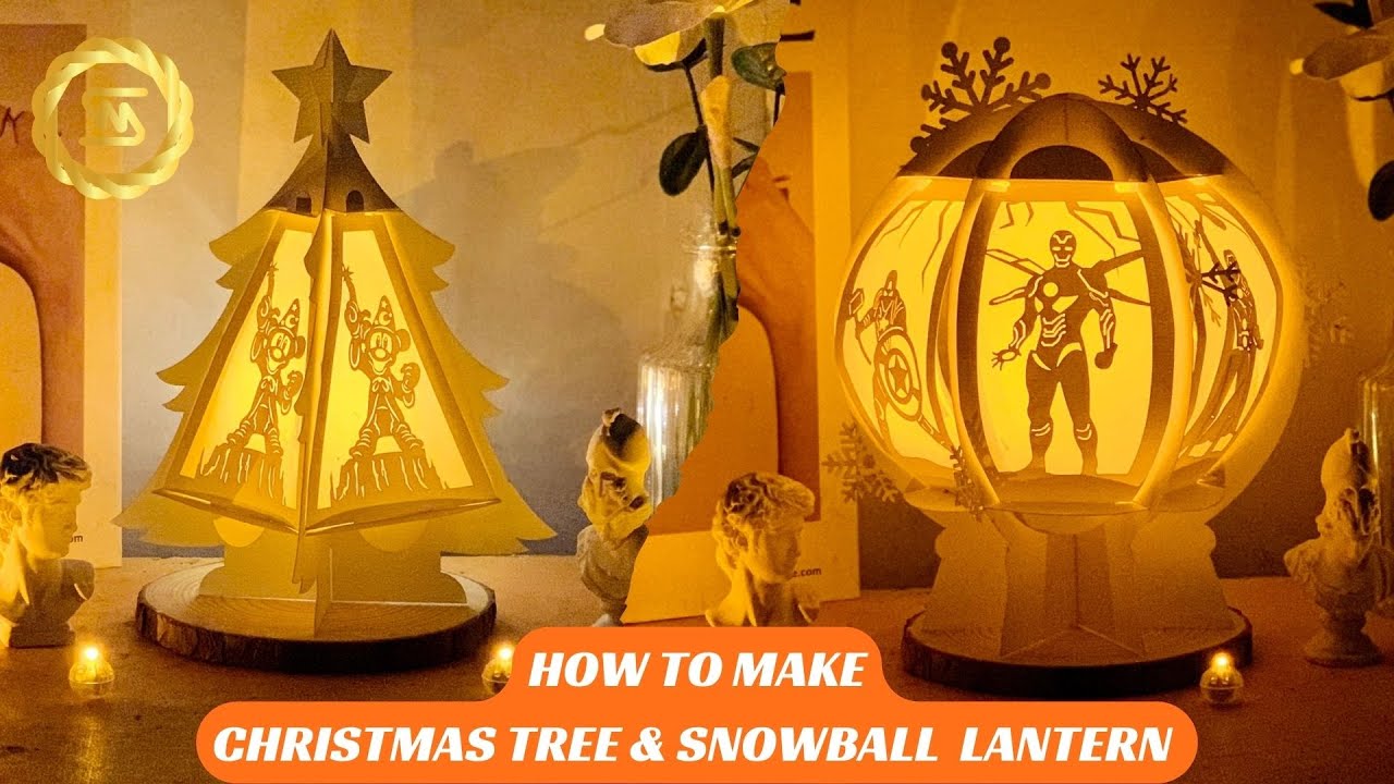 How To Make 3D Snowball Lantern & Xmas Tree Lantern DIY decor |DIY ...
