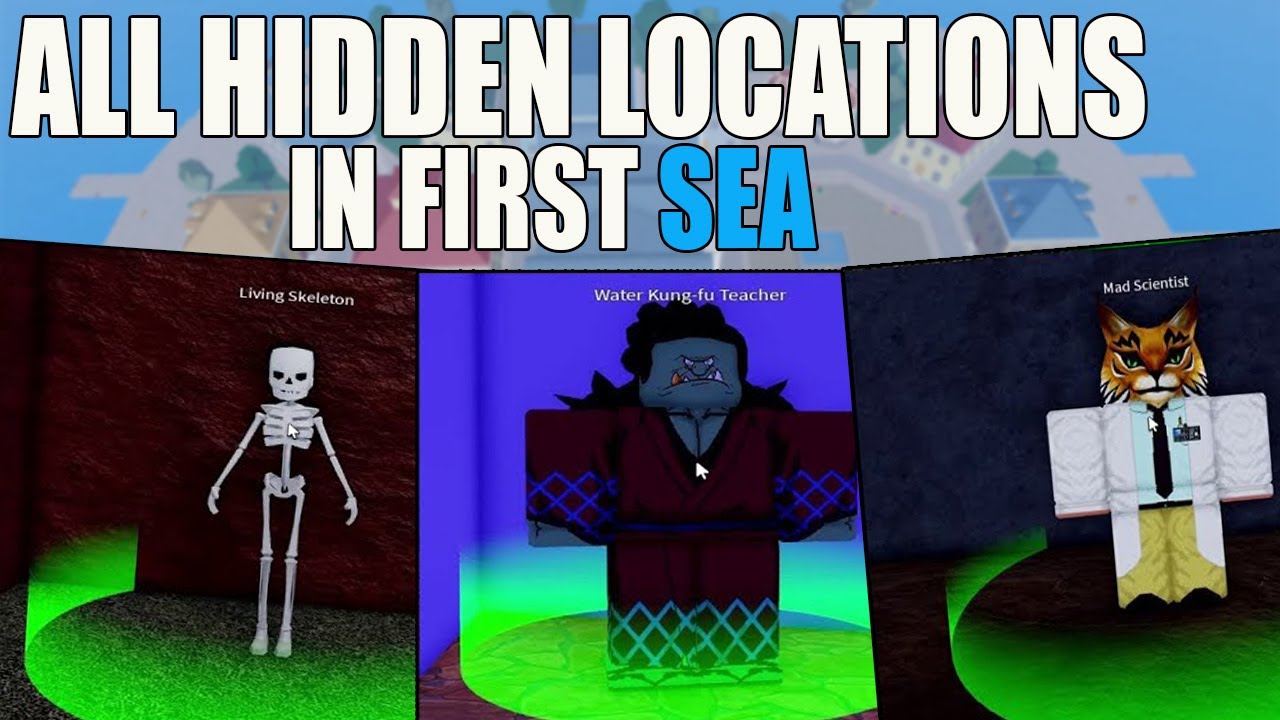 All Hidden NPC Locations In FIRST SEA In Blox Fruit Roblox !! - YouTube