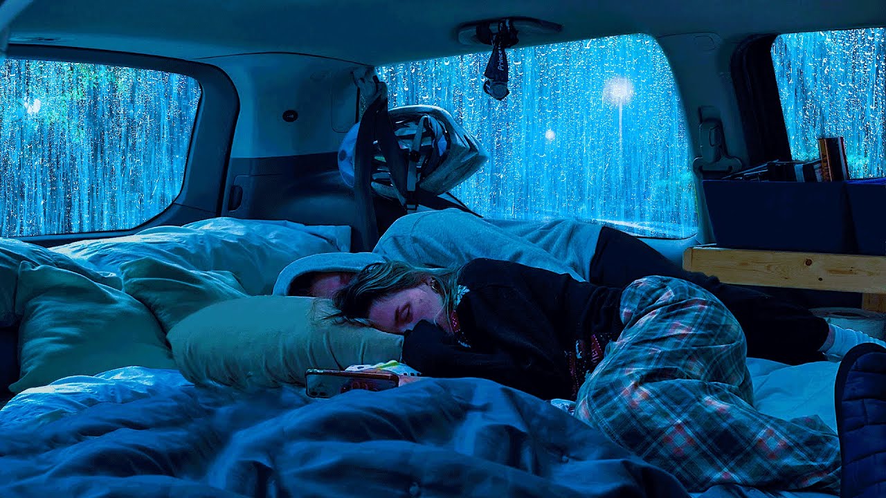 Sounds Rain & Thunder on Cozy Car ⚡ Relaxing Sounds for Sleep, Insomnia ...