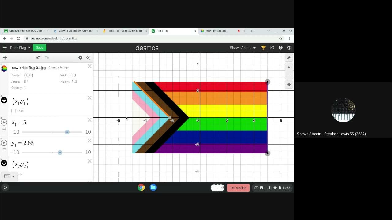 Rotation of a Flag in Desmos - YouTube