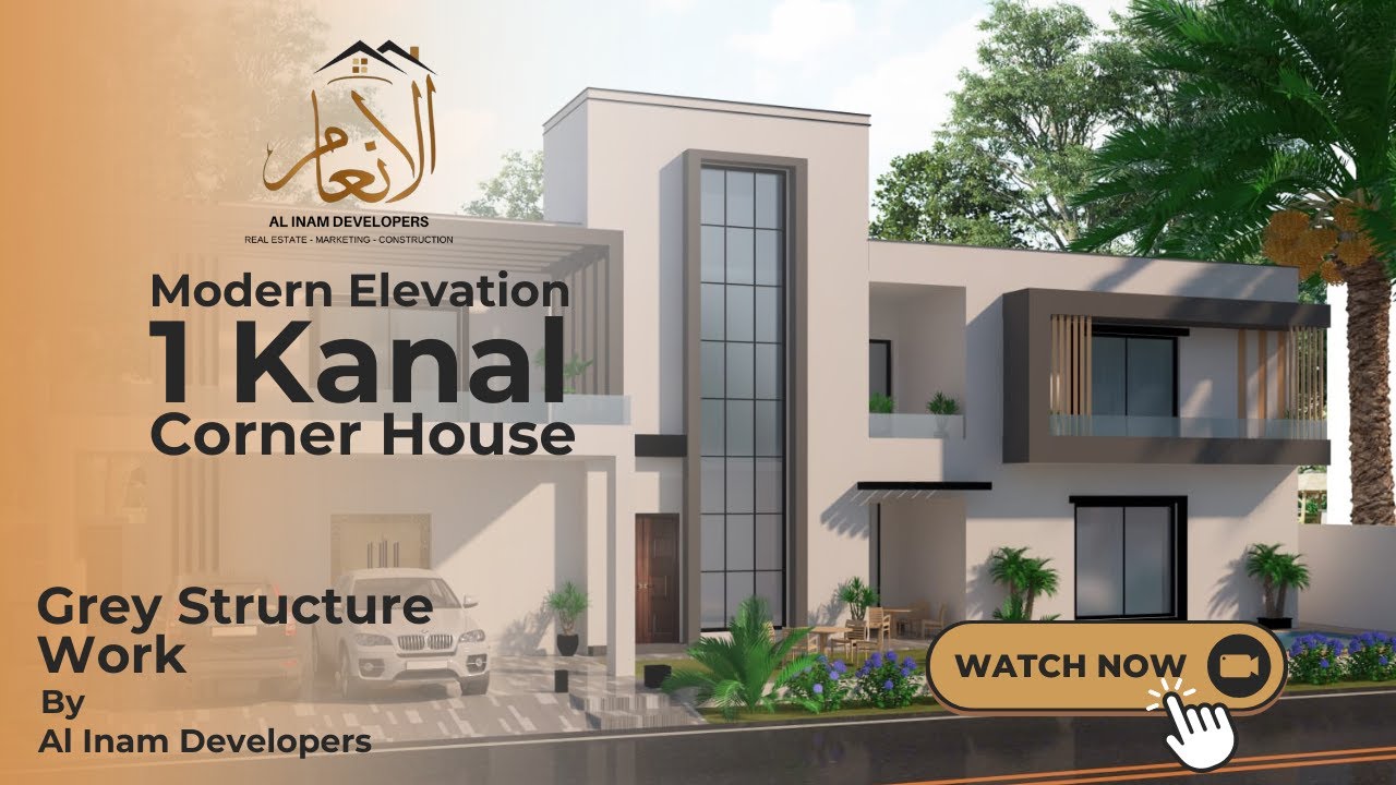 From Concept to Reality: Grey Structure Work Progress Of 1Kanal Corner House | by Al Inam ...