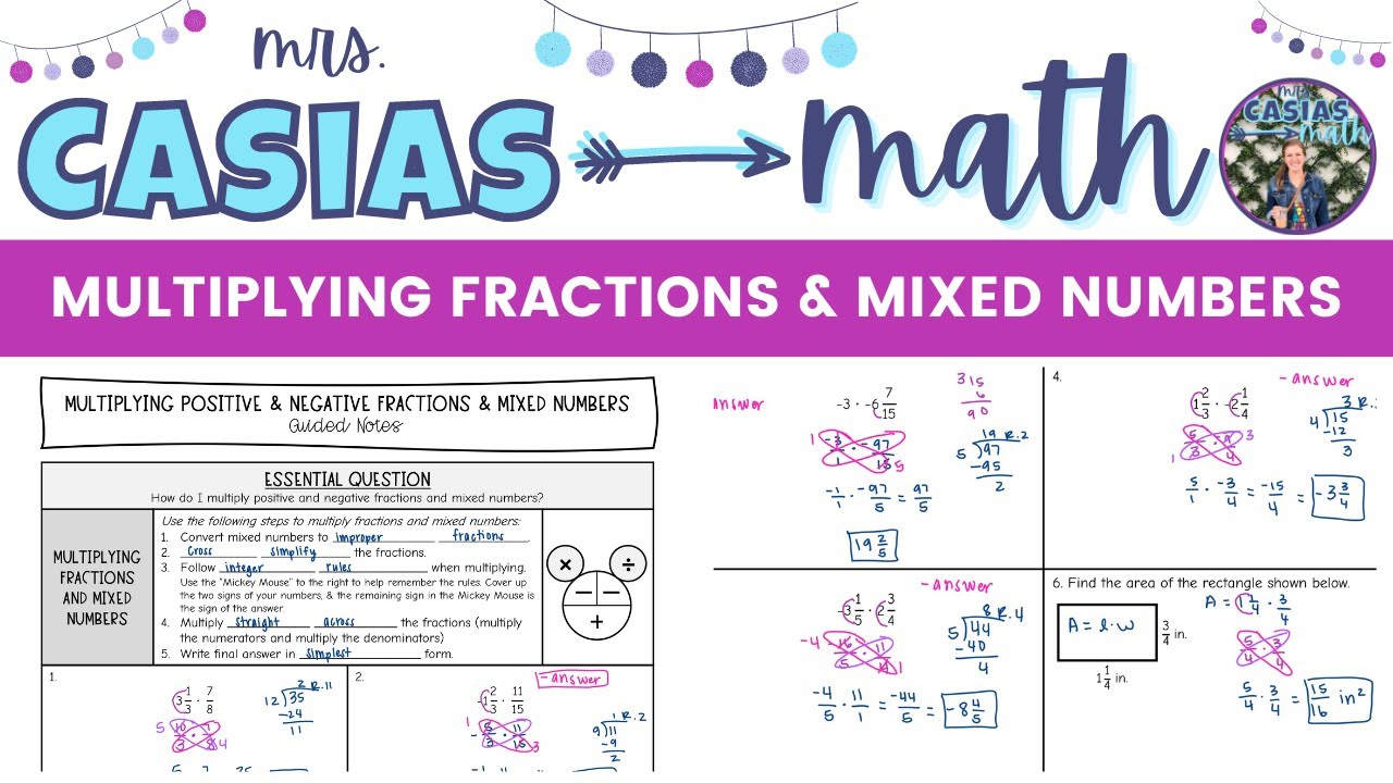 Multiplying Fractions and Mixed Numbers | 7th Grade Math Lesson - YouTube