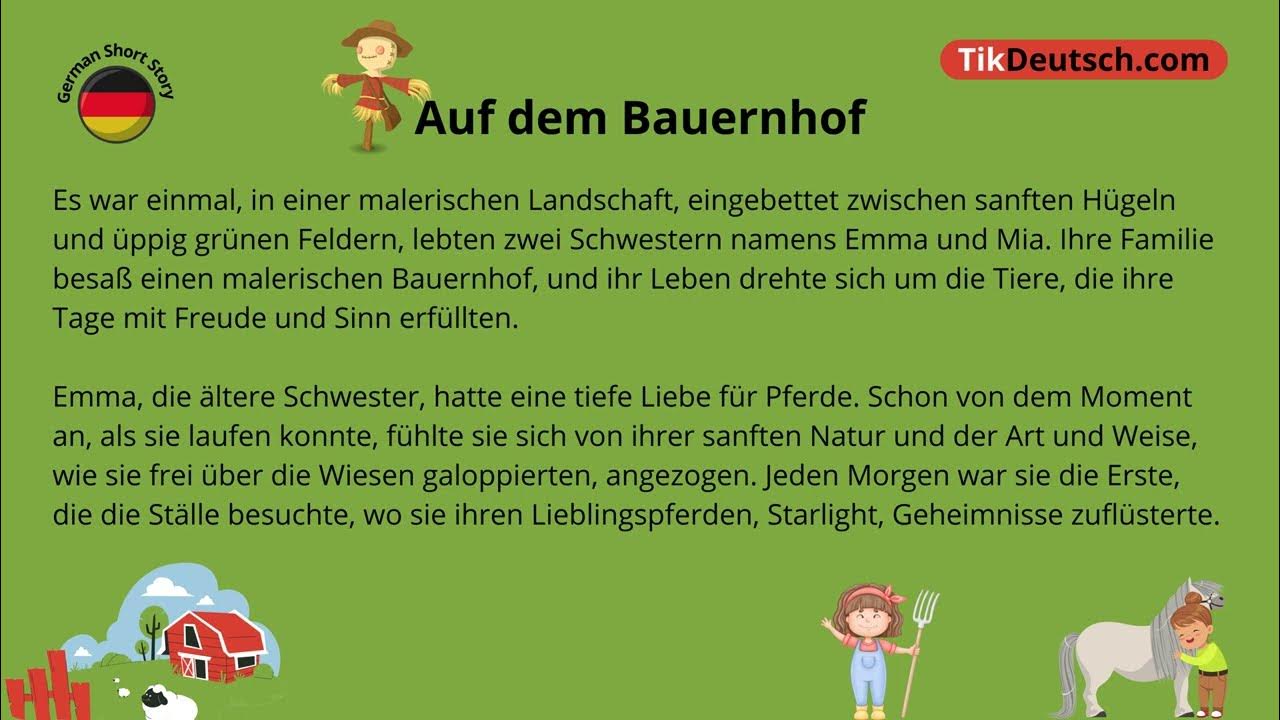 Auf dem Bauernhof | Learn German Through Short Stories - B1 Level - YouTube
